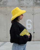 "YELLOW" big hat *faux fur – KLOSHAR BAGS